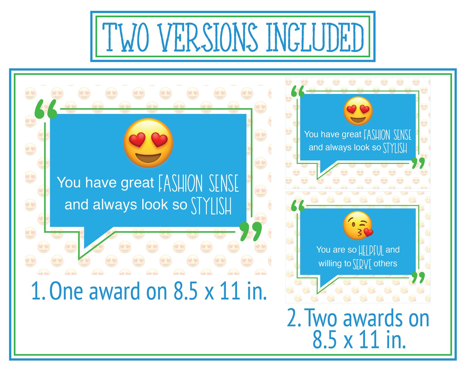 Emoji Award Certificates Emoji Themed Awards Emoji Award | Etsy