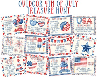 Fourth of July Scavenger Hunt Bundle / Scavenger Hunt Clues / - Etsy