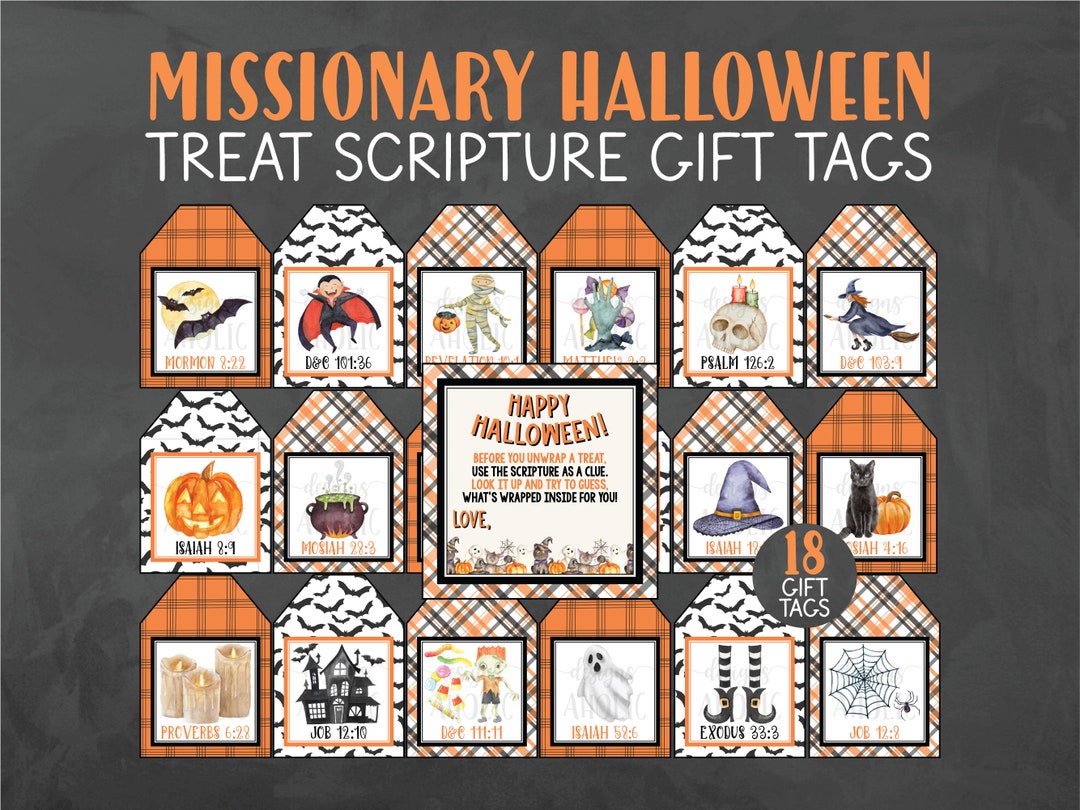 Halloween Scripture Missionary Gift Tags - LDS Missionary Halloween ...