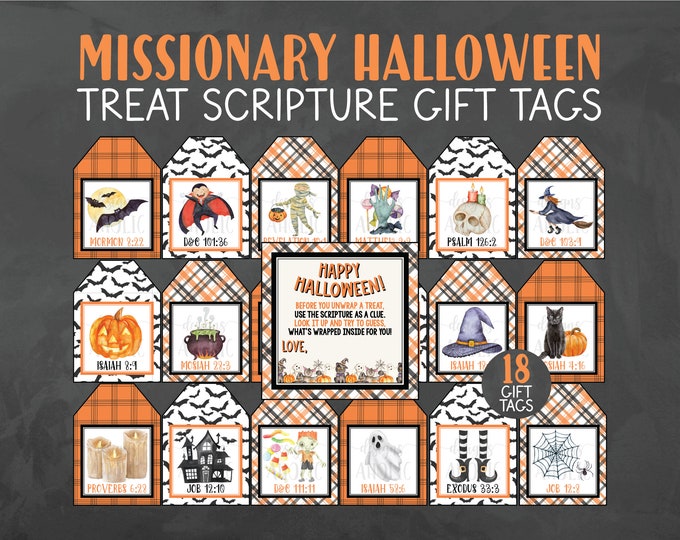 LDS Missionary Halloween Printable Treat Tags set of 9 - Etsy
