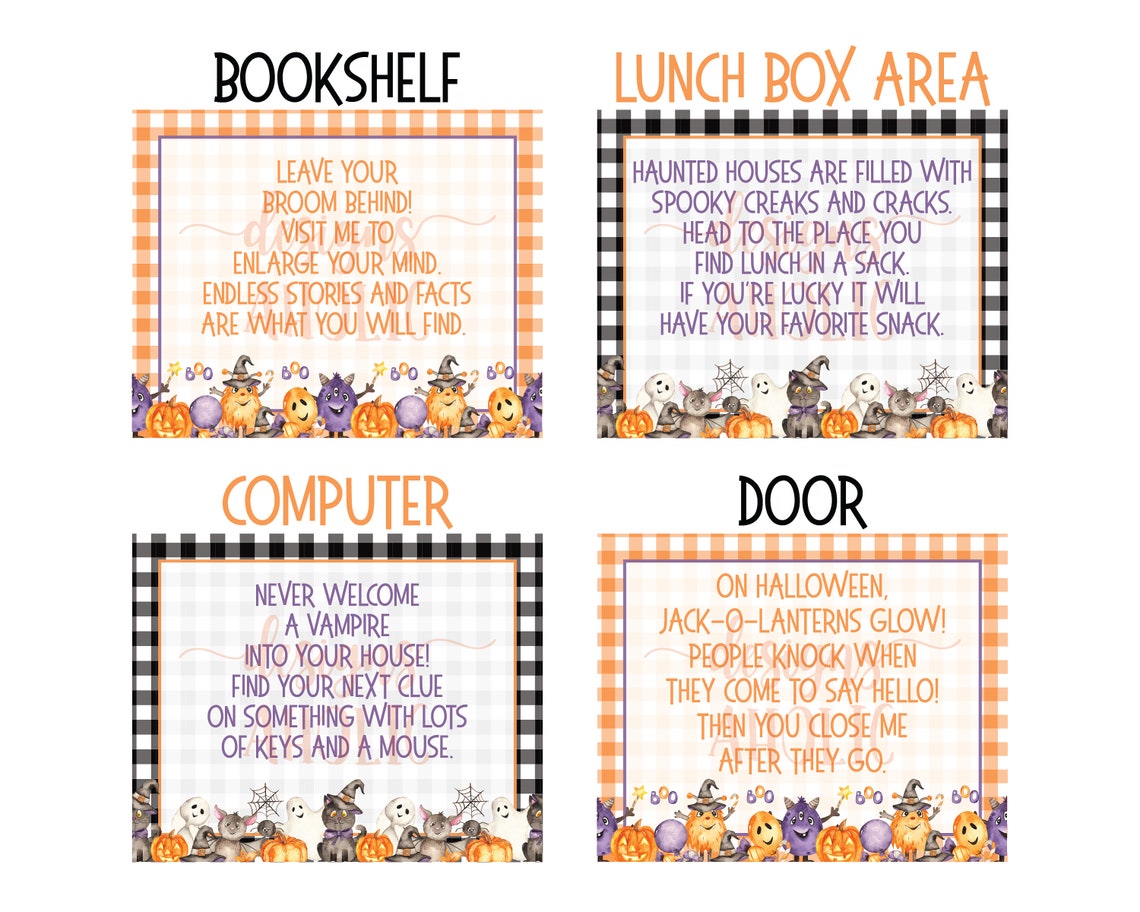 Classroom Halloween Treasure Hunt School Halloween Treasure - Etsy
