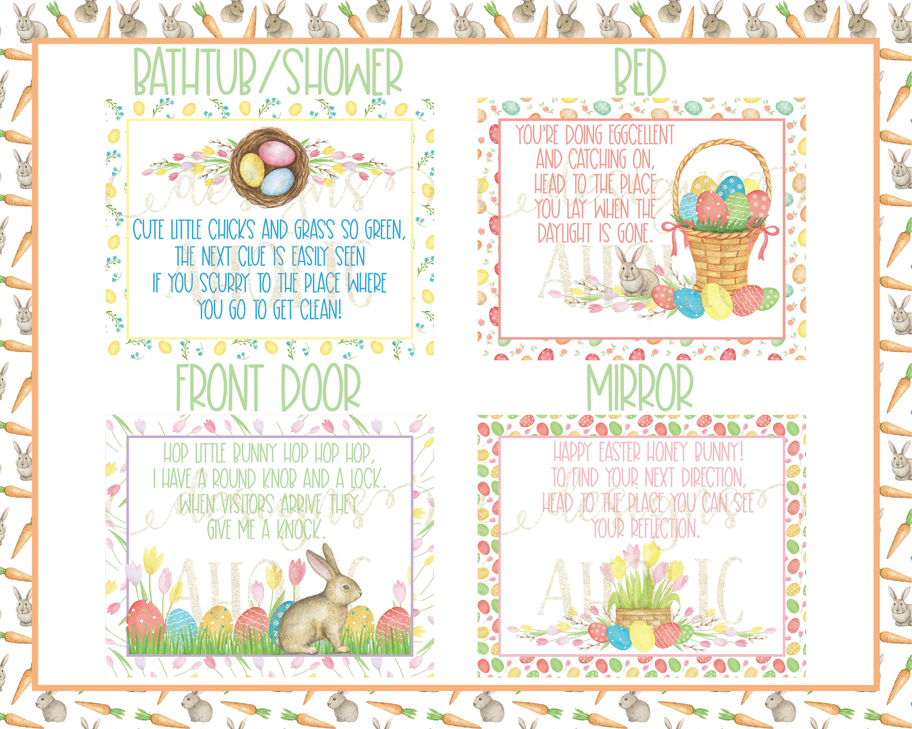 Indoor Easter Treasure Hunt Clues Indoor Easter Scavenger - Etsy Canada