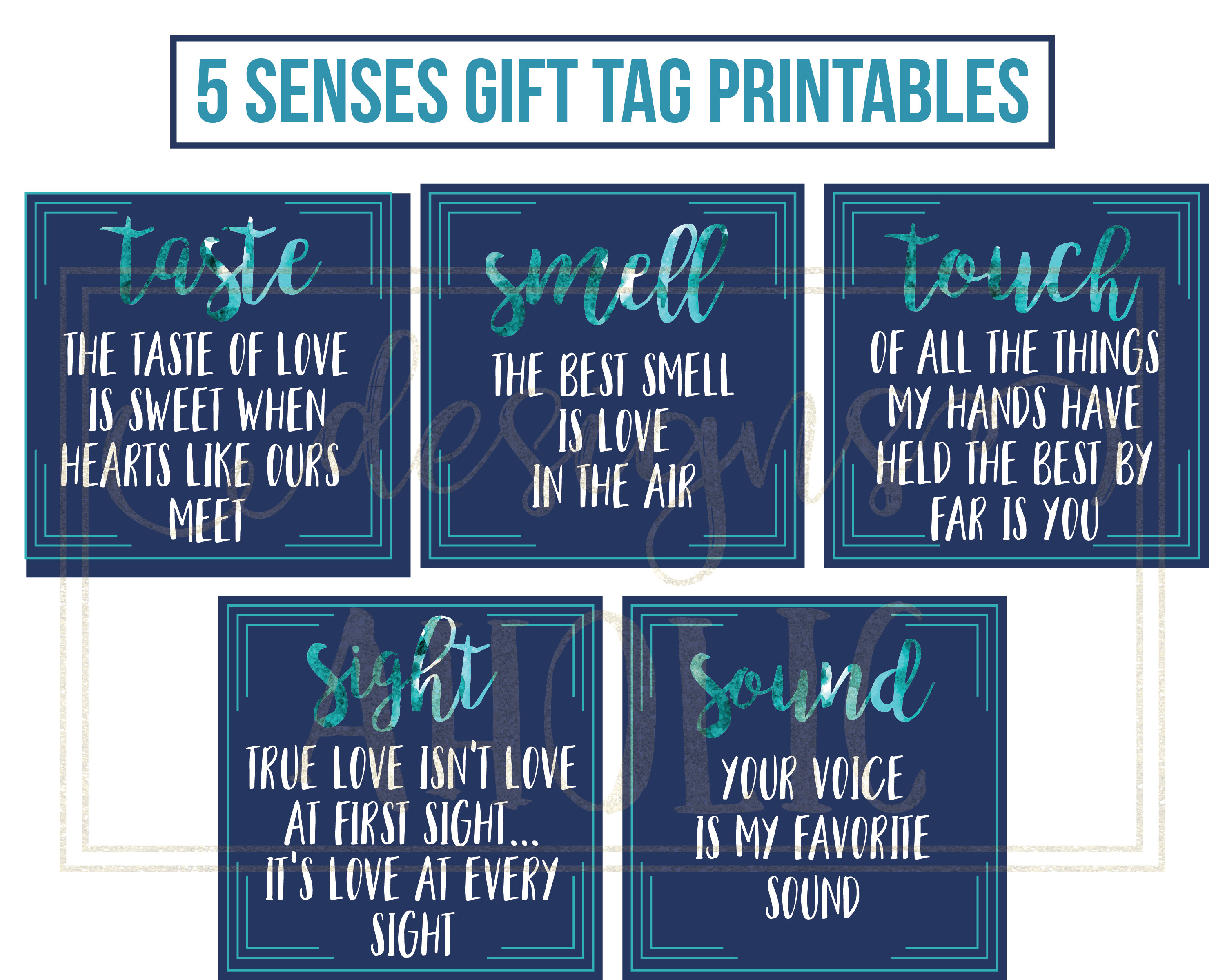 5 Senses Gift Tags, Cards & Ideas - Gift for Boyfriend, Girlfriend ...