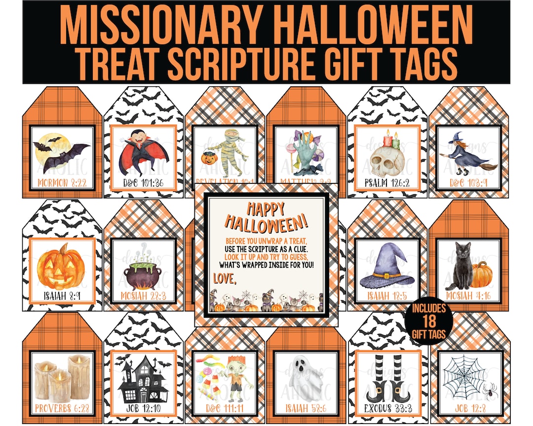 Halloween Scripture Missionary Gift Tags LDS Missionary Halloween Gift ...