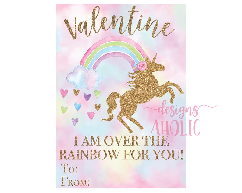 Unicorn Valentines Day Cards Unicorn Valentines Unicorn - Etsy