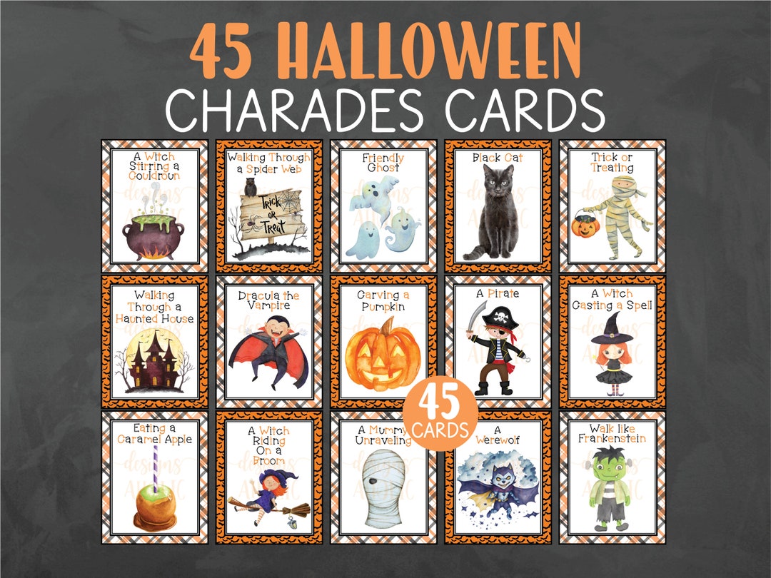 45 Halloween Charades - Halloween Charades Game - Halloween Games ...