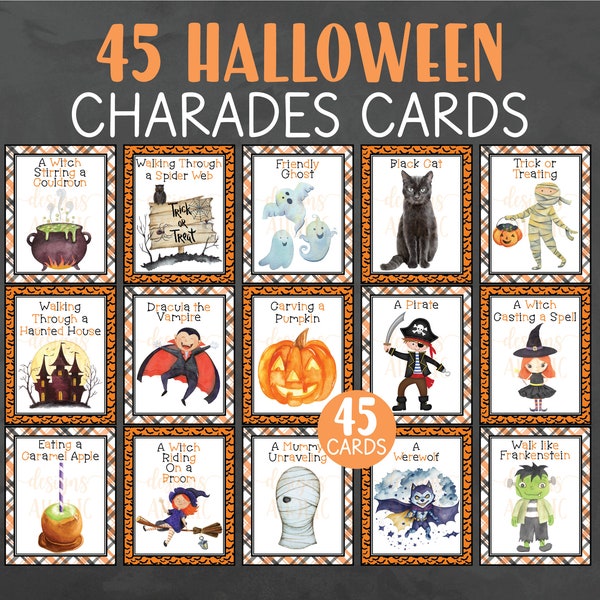 Halloween Charades Games - Etsy