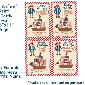 Chips Ahoy Valentine Cards - Pirate Valentine Cards - Girl Pirate ...
