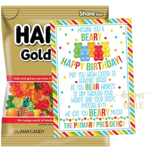 Primary Birthday Gift Tag Gummy Bears - Primary Birthday Gift Printable ...