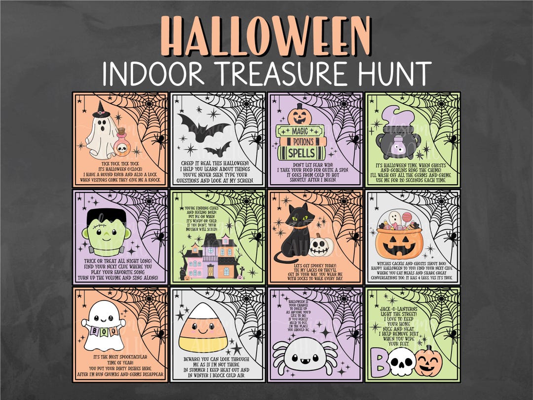 NEW Indoor Halloween Treasure Hunt - Halloween Treasure Hunt - Indoor ...