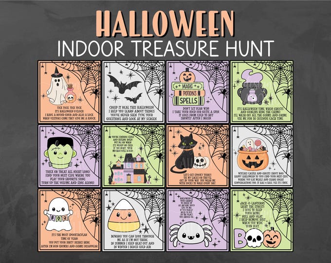 Indoor Halloween Kids Scavenger Hunt. 12 Clues Included With This ...