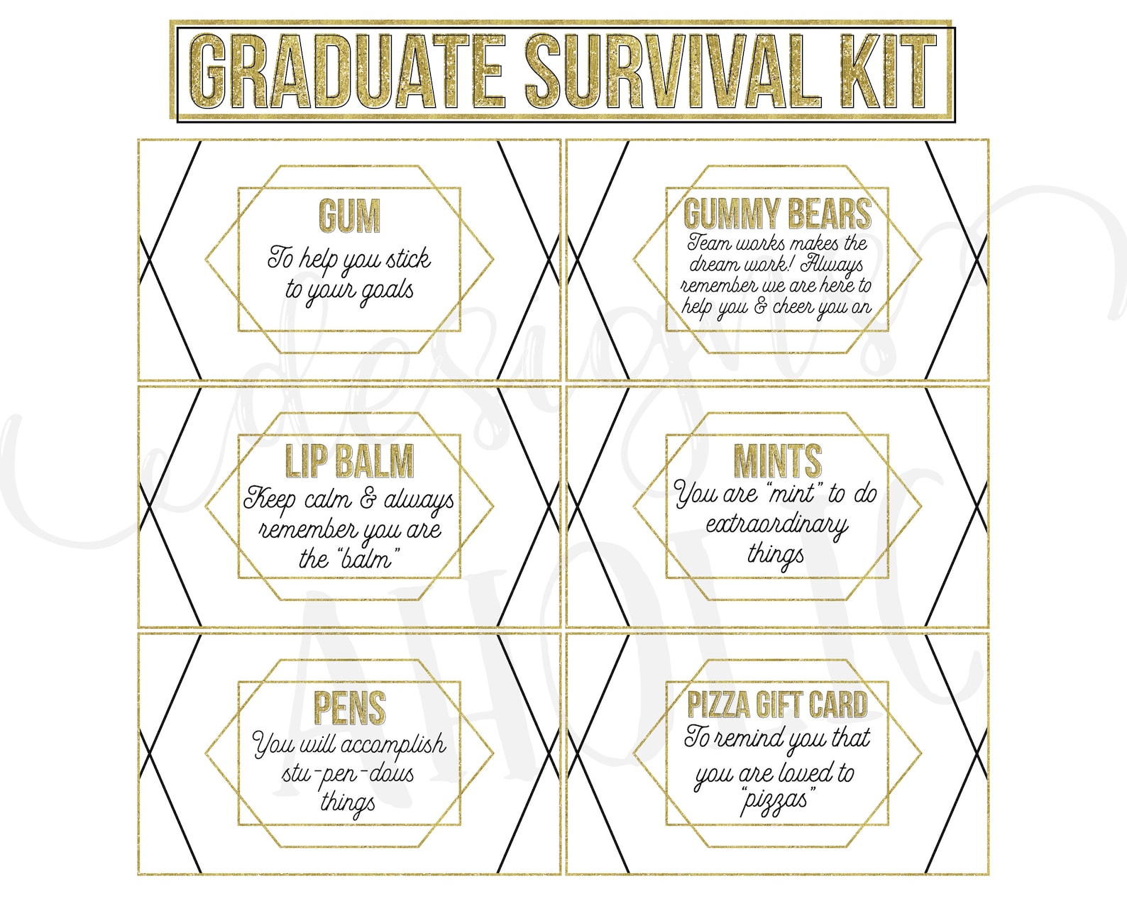 Graduation Survival Kit - Graduation Gift Package - Graduation Gift ...