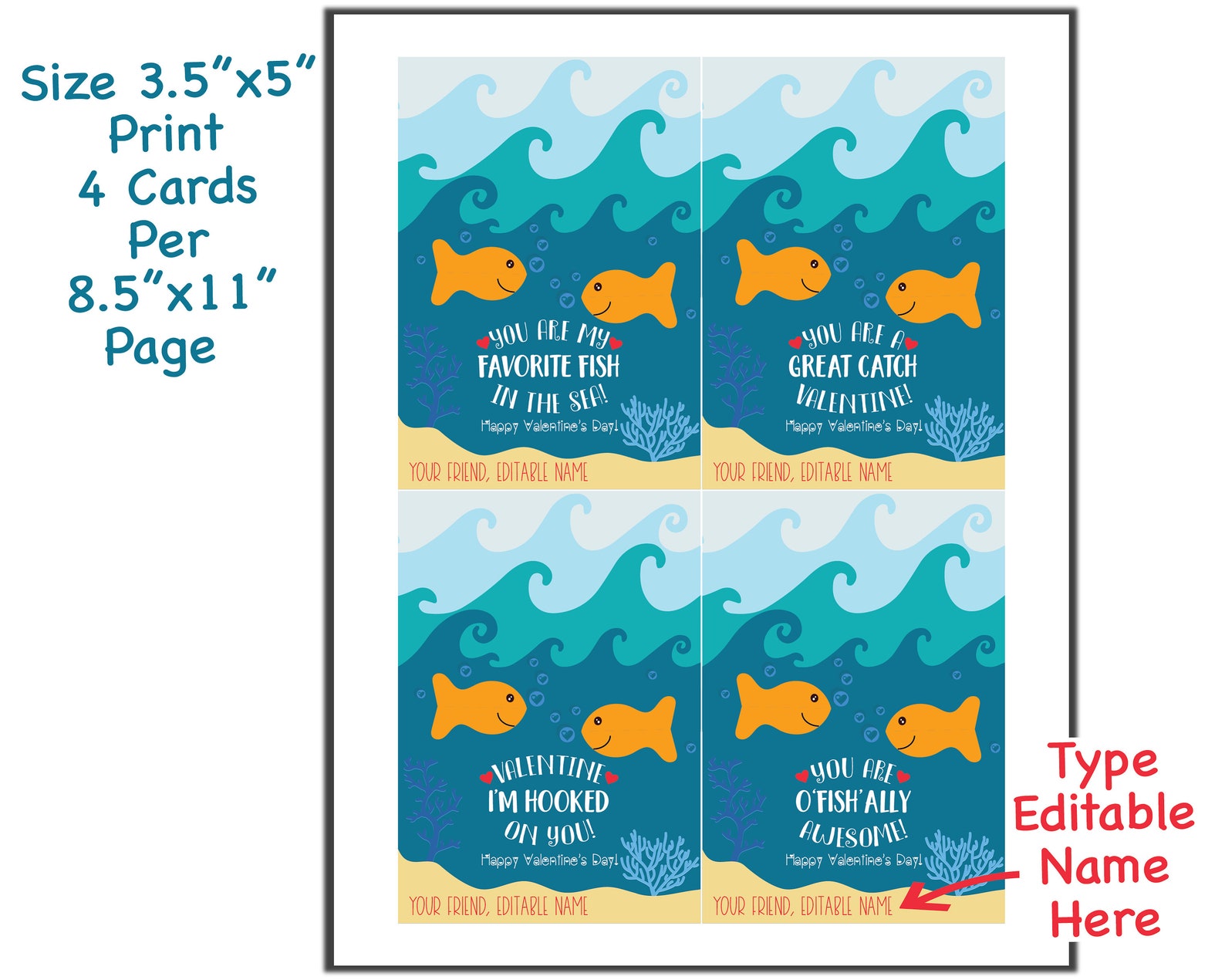 Goldfish Valentine Cards - Goldfish Valentines - Goldfish Valentine ...