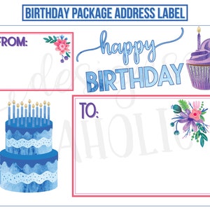 Birthday Packaging Printables & Address Label - Birthday Care Package ...
