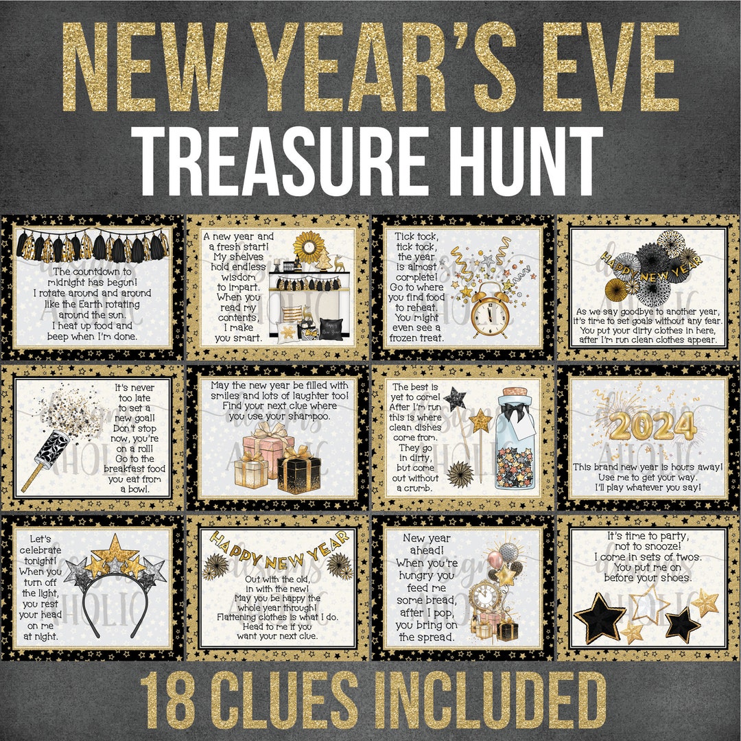 New Year's Eve Treasure Hunt New Year's Eve Scavenger Hunt New Years ...