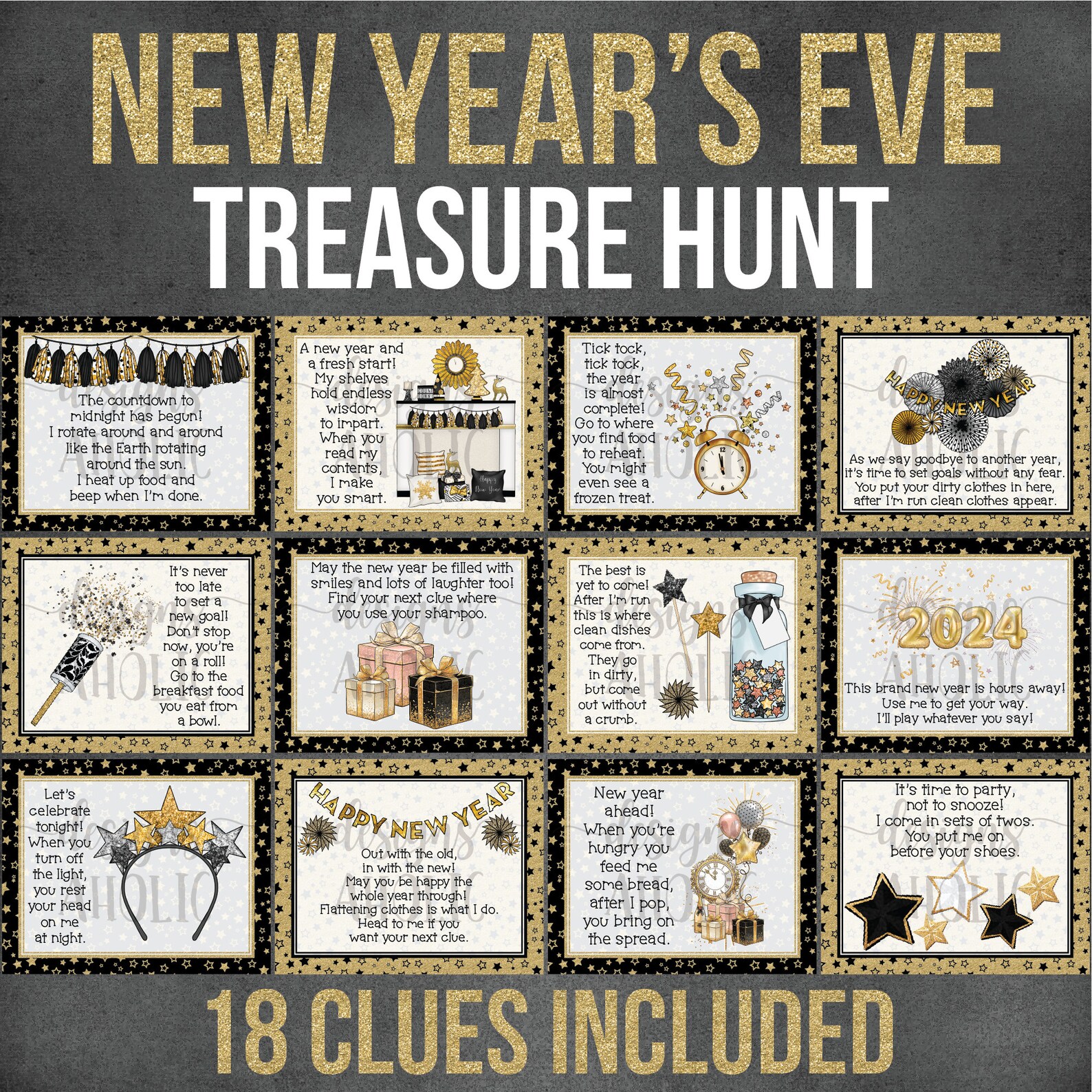 New Year's Eve Treasure Hunt New Year's Eve Scavenger Hunt New Years ...