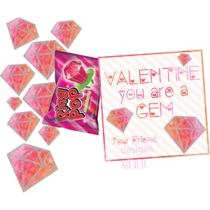 Ring Pop Valentine Cards - Gem Valentines - Ring Pop Valentine ...