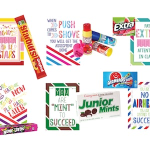 College Student Candy Gift Tag Printables - College Care Package Gift ...