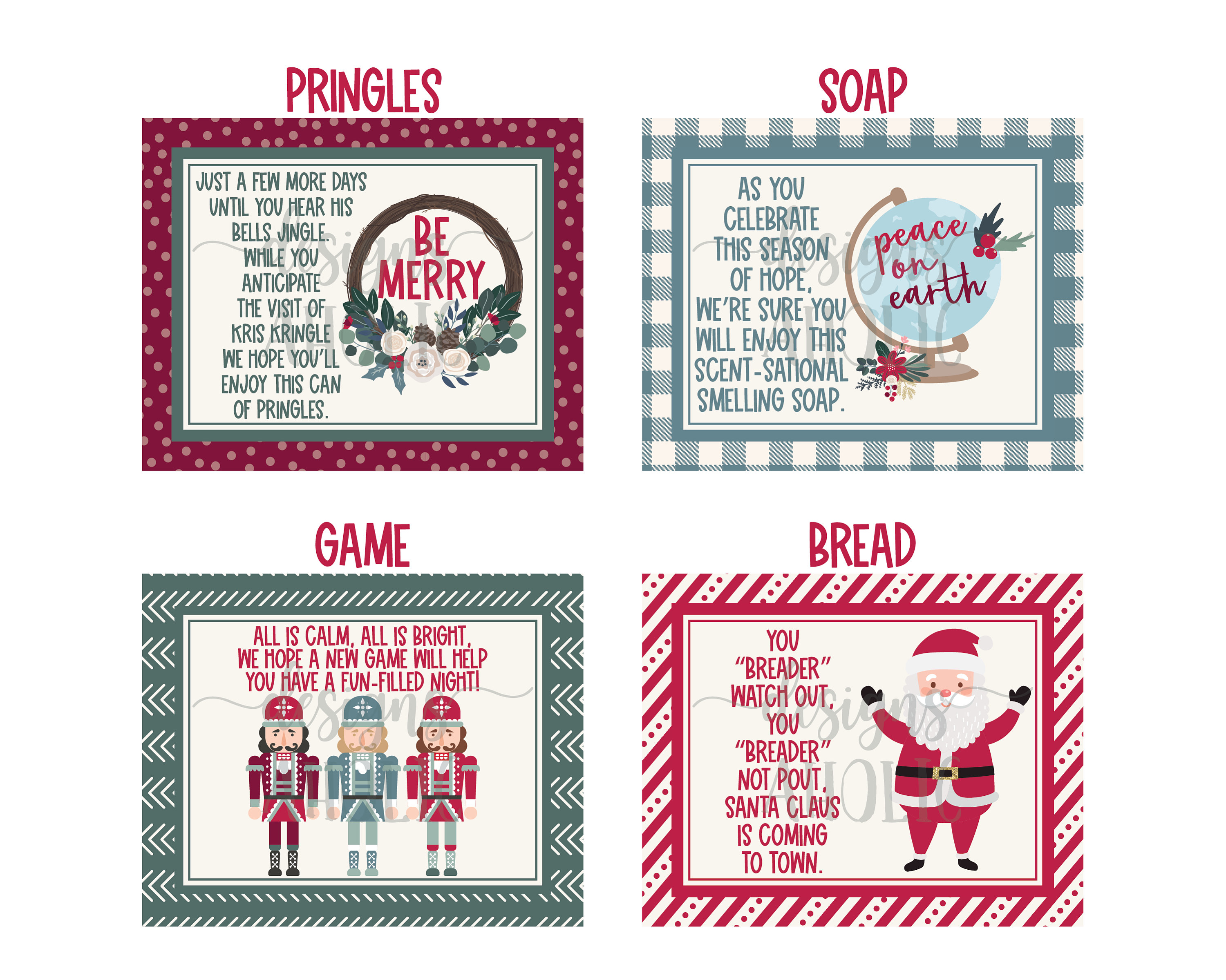 12 Days of Christmas Gift Tags - Printable 12 Days of Christmas Gifts ...
