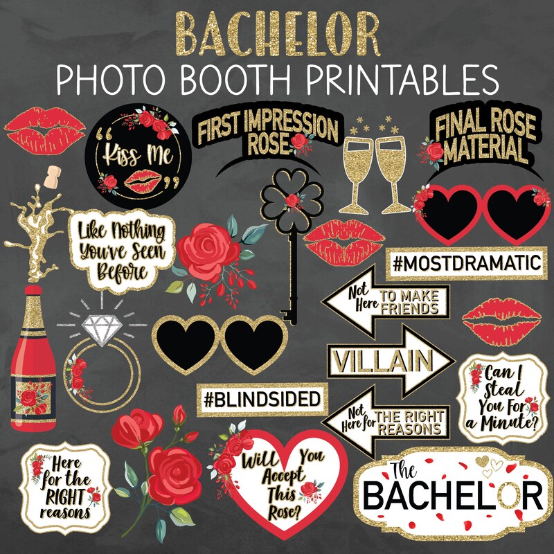 The Bachelor Photobooth Props - Etsy
