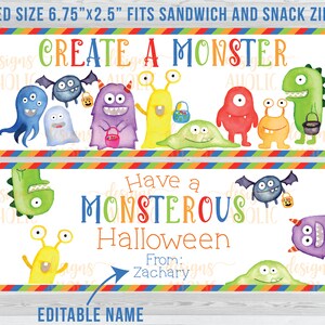 Create a Monster Bag Topper Label Treat Bag - Make a Monster Bag Topper ...
