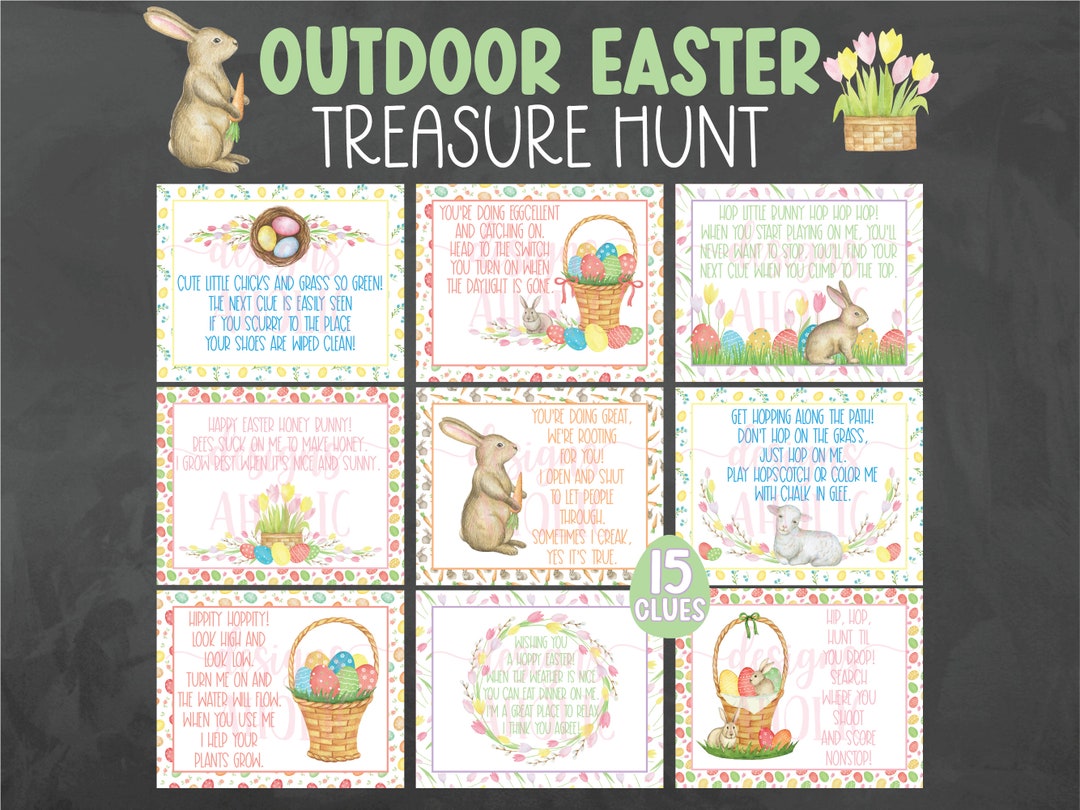 Outdoor Easter Treasure Hunt Clues - Outdoor Easter Scavenger Hunt ...