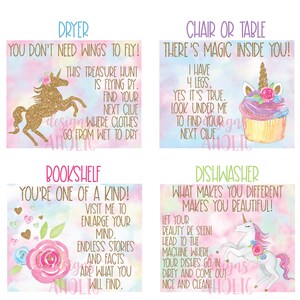 Unicorn Treasure Hunt - Unicorn Scavenger Hunt - Unicorn Party ...