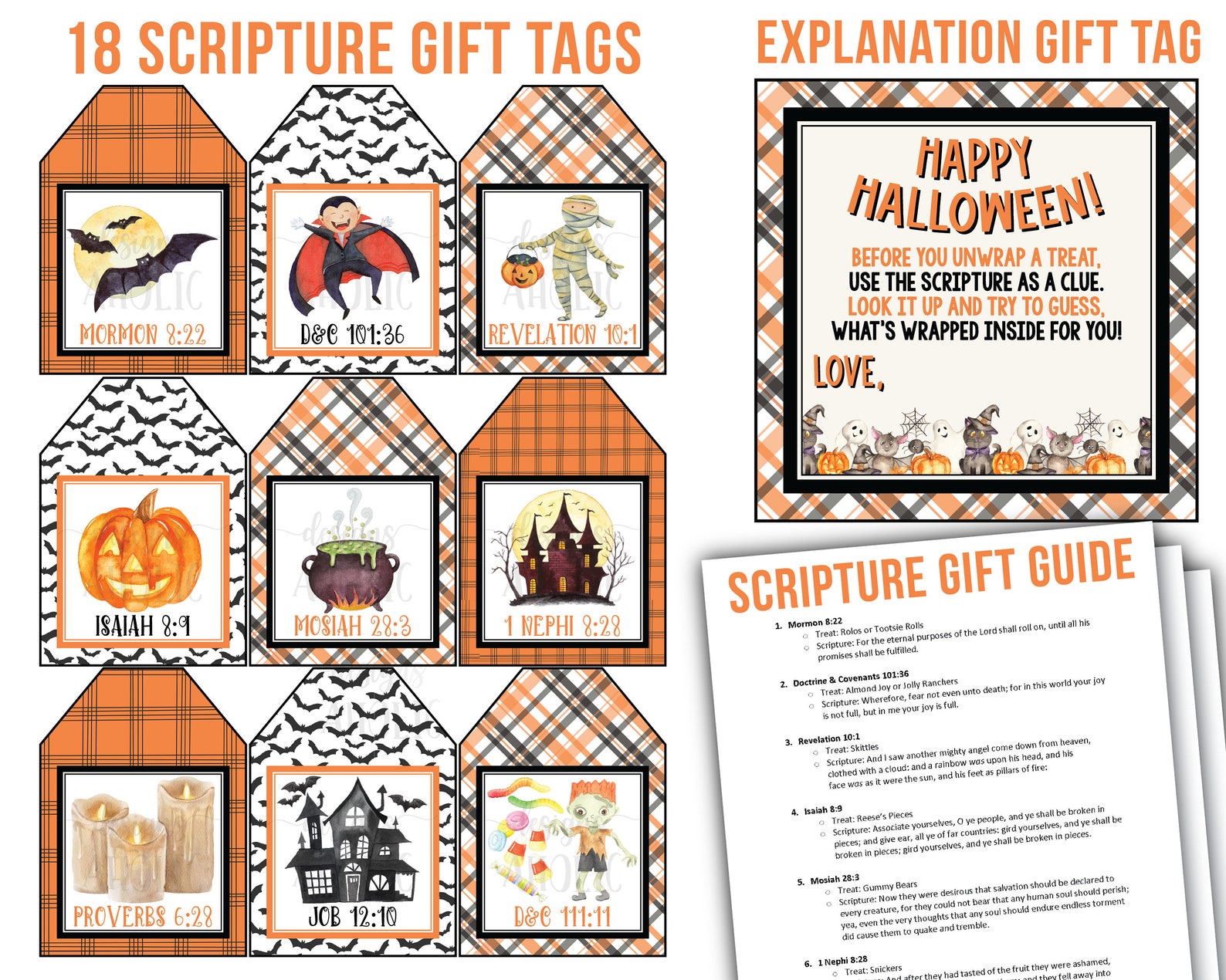 Halloween Scripture Missionary Gift Tags LDS Missionary - Etsy