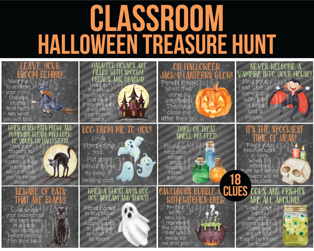 Classroom Halloween Treasure Hunt School Halloween Treasure - Etsy