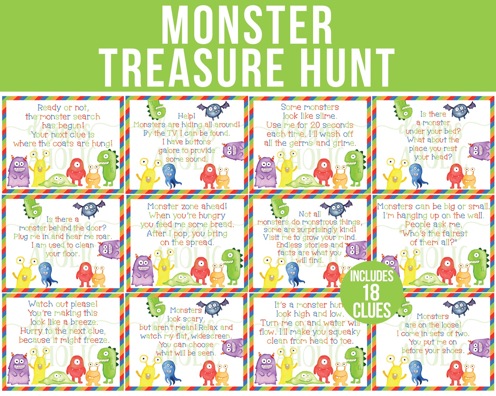 Monster Treasure Hunt Monster Scavenger Hunt Monster Party - Etsy