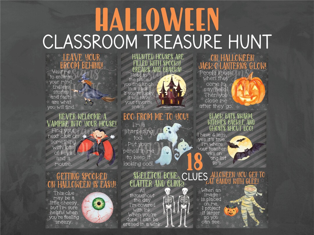 Classroom Halloween Treasure Hunt - School Halloween Treasure Hunt ...