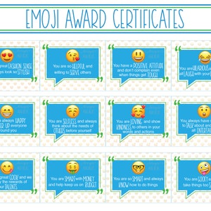 Emoji Award Certificates - Emoji Themed Awards - Emoji Award Ceremony ...