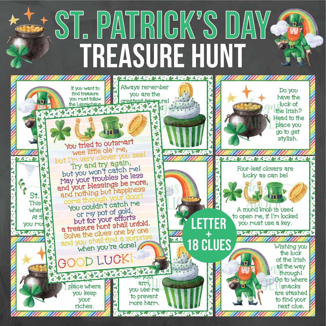 St. Patrick's Day Treasure Hunt and Leprechaun Letter St Patricks Day ...