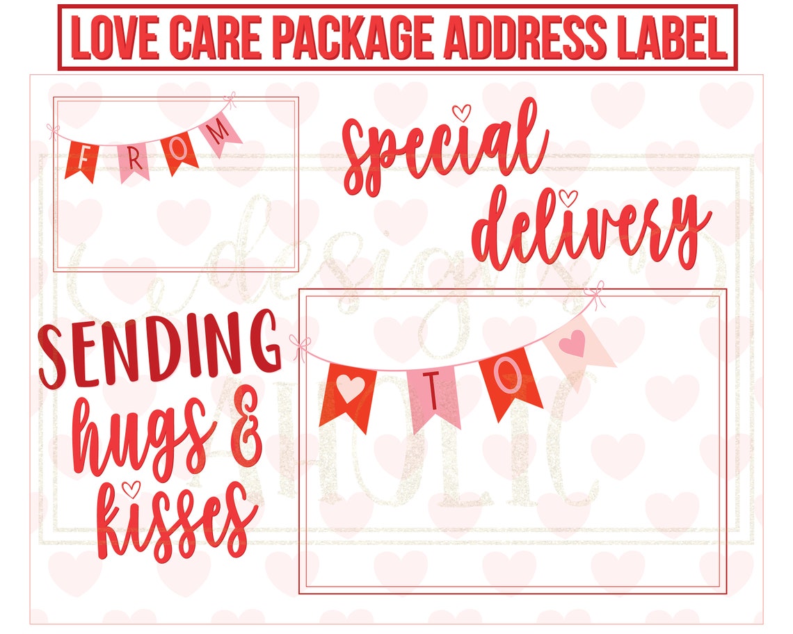 Sending You Love Care Package Printables & Address Label | Etsy