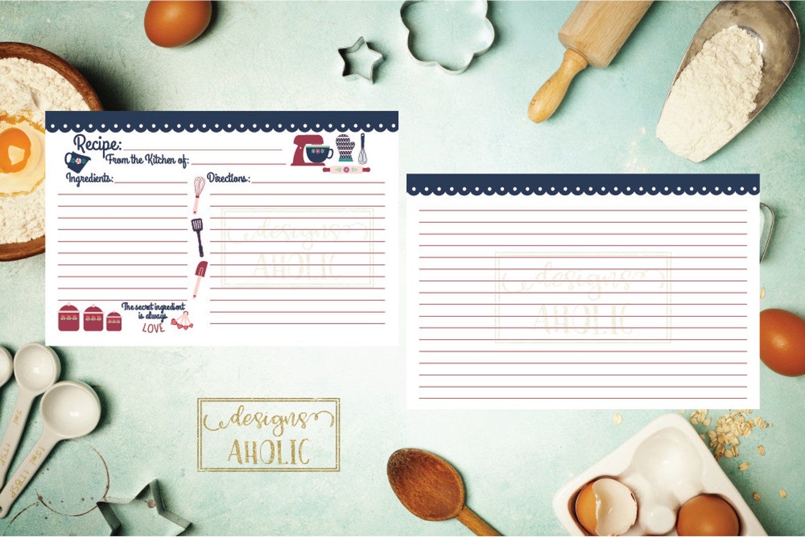 Pampered Chef Recipe Card Printable Kitchen Bridal Shower - Etsy