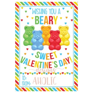 Gummy Bear Valentine Cards - Gummy Bear Valentines - Gummy Valentine ...