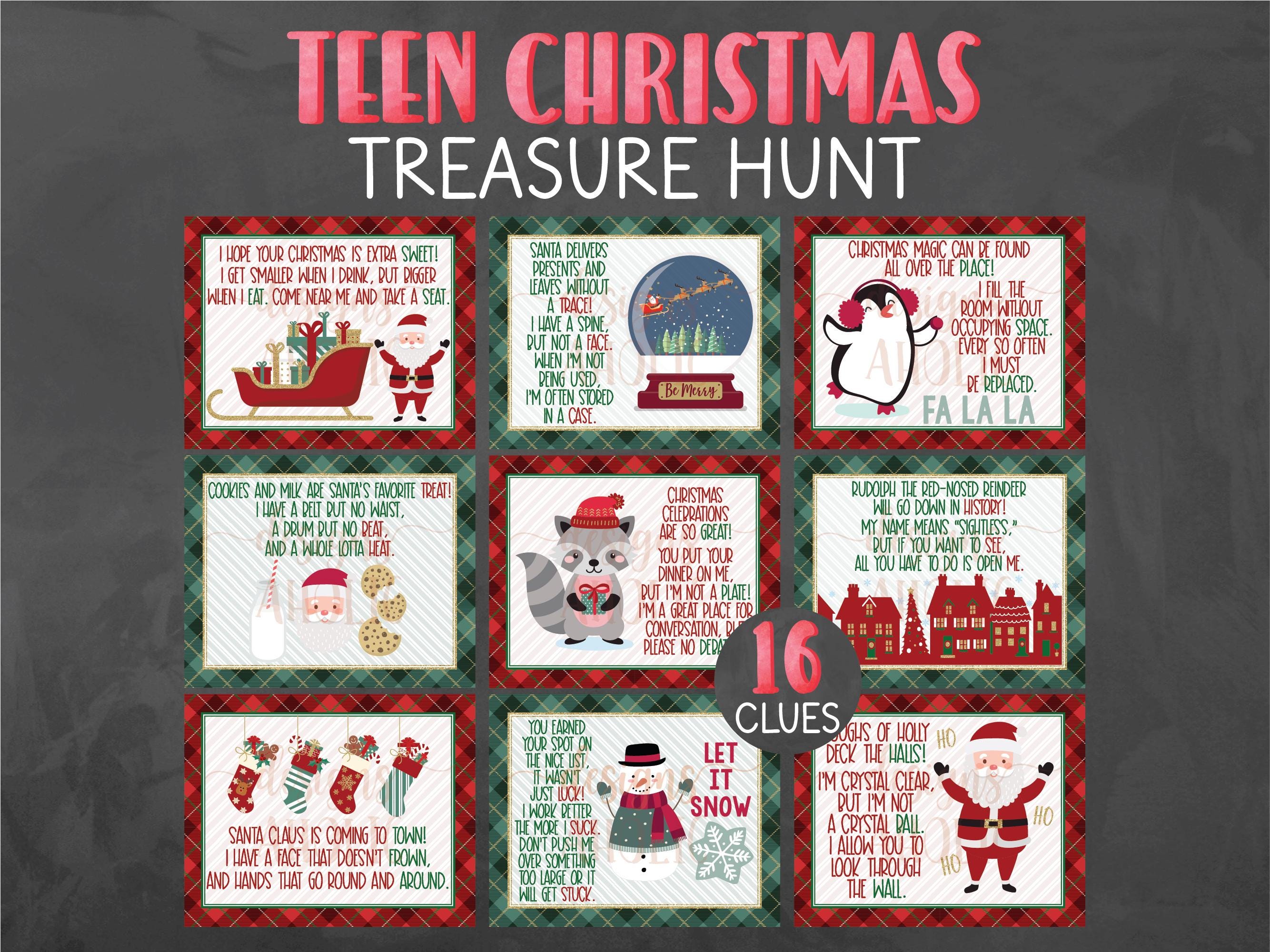 Teen Christmas Treasure Hunt - Difficult Christmas Scavenger Hunt ...