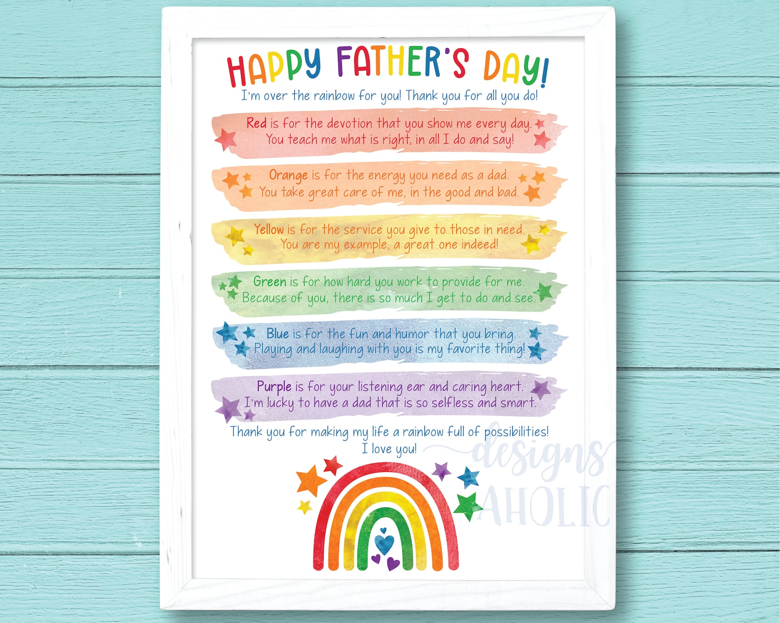 Father's Day Poem Father's Day Framed Poem Printable - Etsy