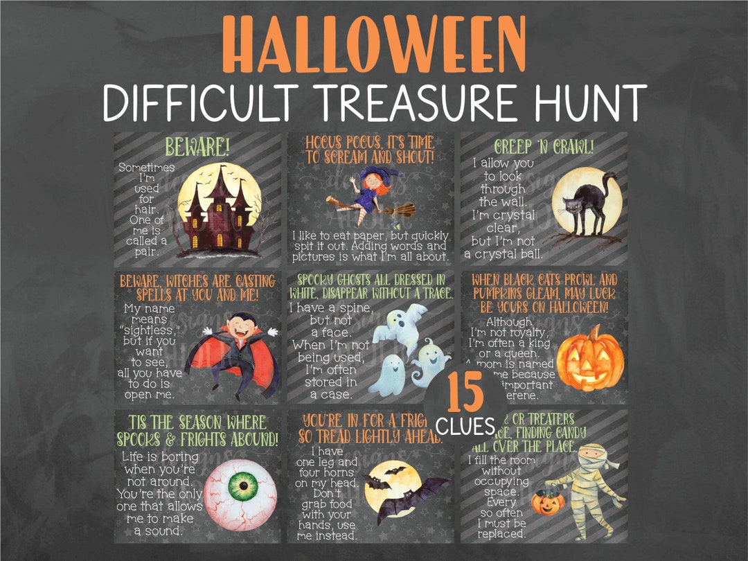 Difficult Halloween Treasure Hunt Clues - Teen Halloween Treasure Hunt ...