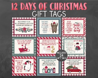 12 Days of Christmas Tags, Printable Twelve Days of Christmas Gift Tags ...