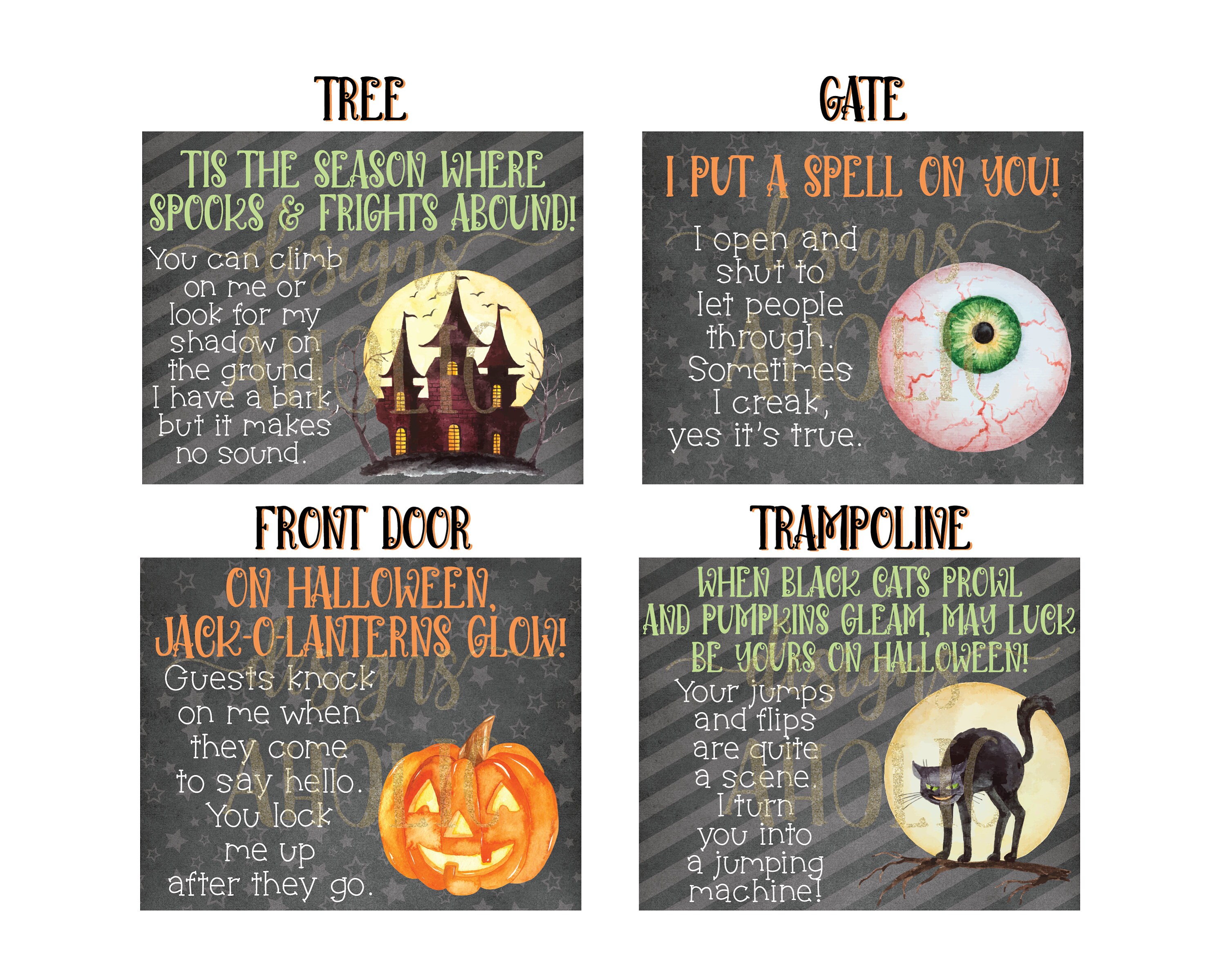 Outdoor Halloween Treasure Hunt Clues Halloween Scavenger | Etsy