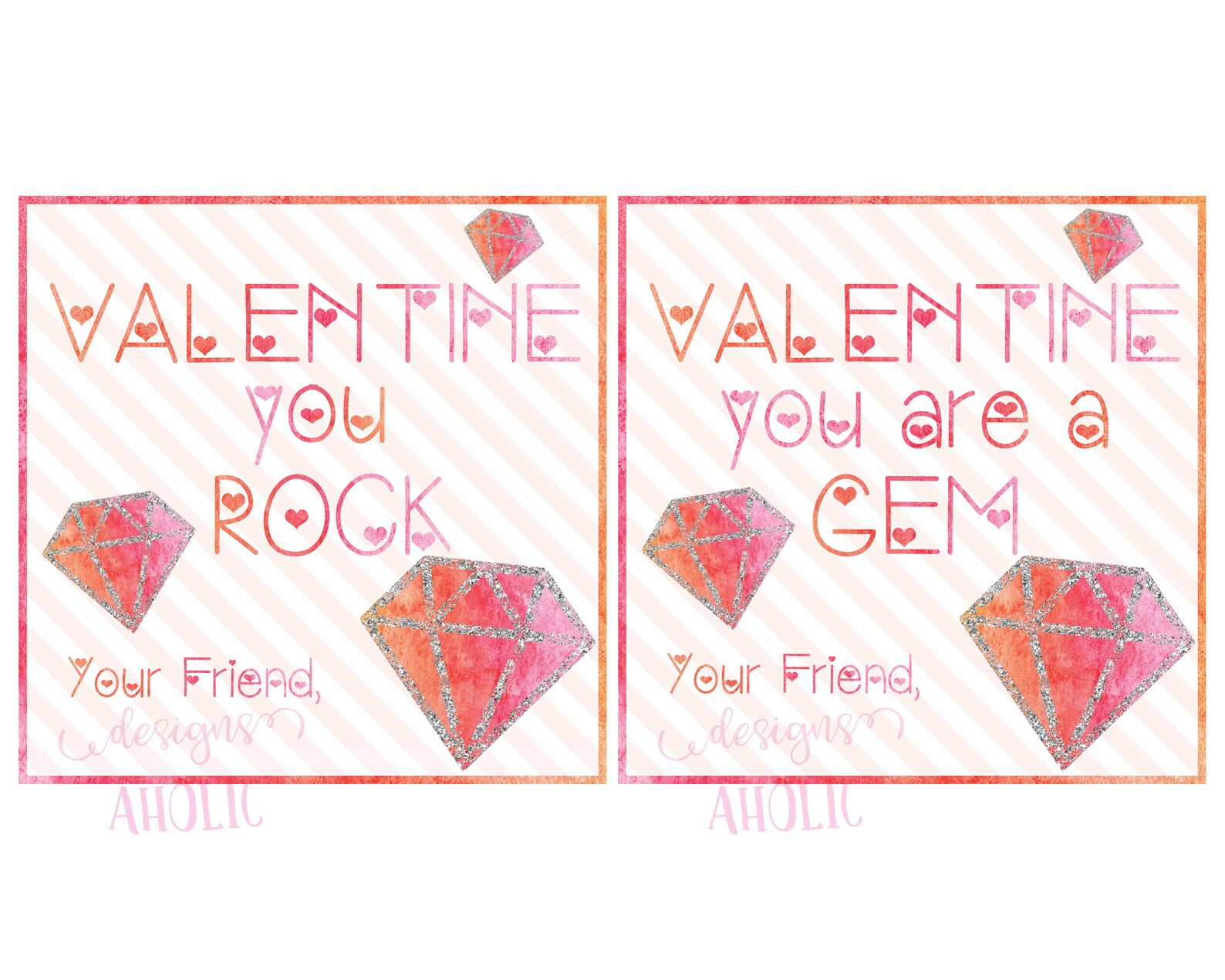 Ring Pop Valentine Cards Gem Valentines Ring Pop Valentine - Etsy