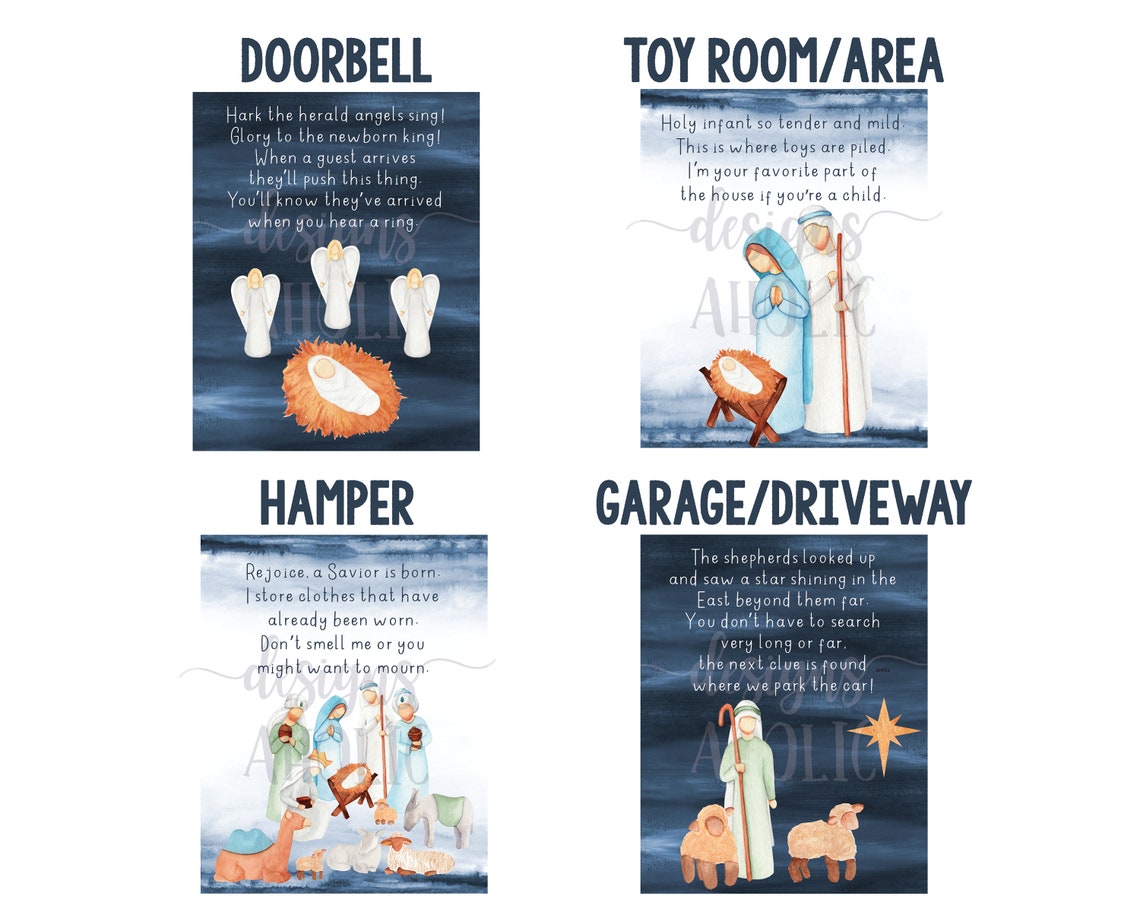 Nativity Treasure Hunt - Nativity Scavenger Hunt - Nativity Christmas ...