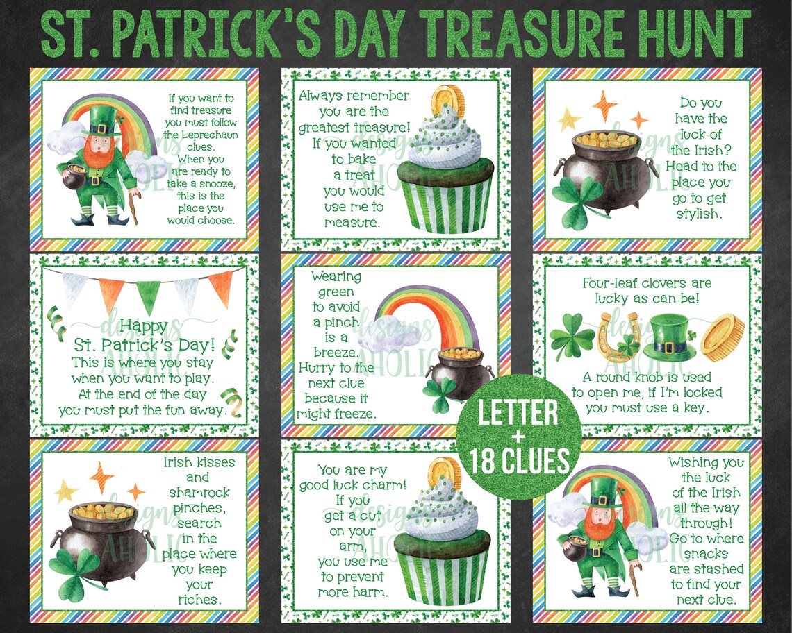 St. Patrick's Day Treasure Hunt and Leprechaun Letter St - Etsy