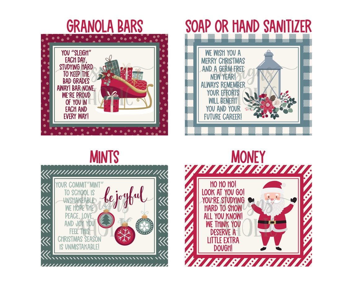 12 Days of Christmas College Student Gift Tags College - Etsy