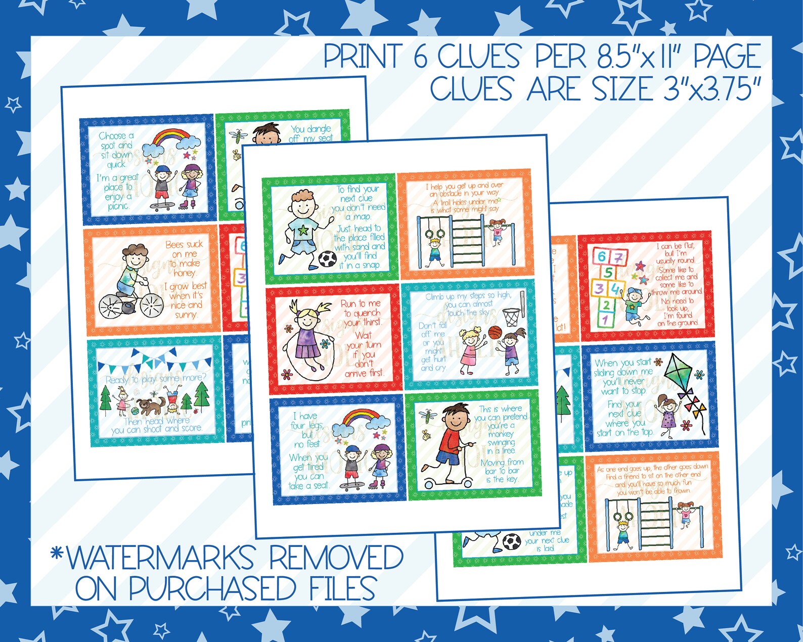 Park Treasure Hunt Clues - Playground Scavenger Hunt - Playground ...