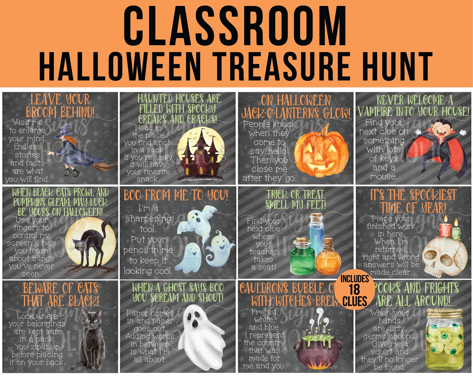Classroom Halloween Treasure Hunt School Halloween Treasure - Etsy