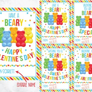 Gummy Bear Valentine Cards Gummy Bear Valentines Gummy - Etsy