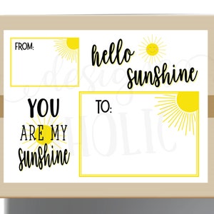 Sunshine Care Package Bundle, Sunshine Box Printables, Address Label ...