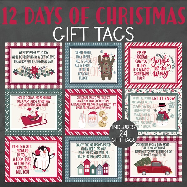 12 Days of Christmas Gift Tags - 60+ Gift Ideas for 2024